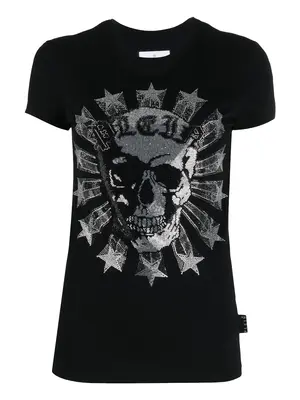 PHILIPP PLEIN Philipp Plein Skull Strass T-Shirt