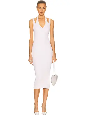 Alaïa Rib Tube Midi Dress - Blanc