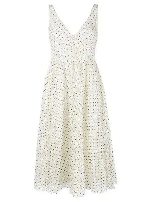 Red Valentino Polka Dot Flared Dress - Neutrals