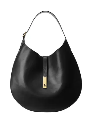 Polo Ralph Lauren Leather Shoulder Bag - Black