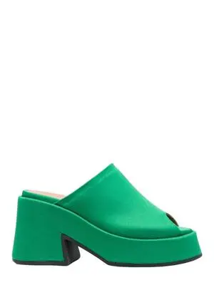 GANNI Leather Open Toe Sandals - Green