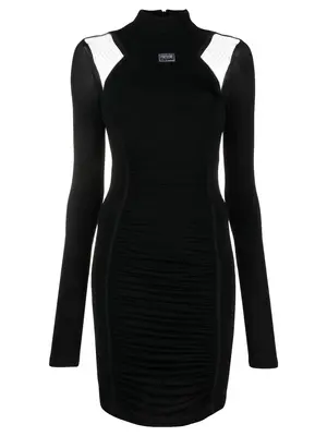 Versace Mesh-panel Mini Dress - Black