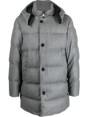 Woolrich Padded Button-down Parka Coat - Grey