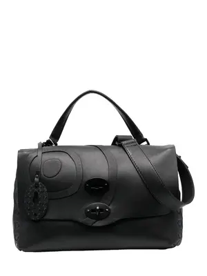 ZANELLATO Foldover Top Satchel - Black