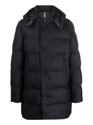 Woolrich Quilted Down Parka Coat - Blue