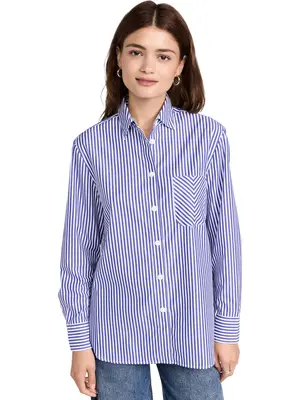 Rag & Bone Rag & Bone Icon Maxine Button Down Shirt Blue Stripe