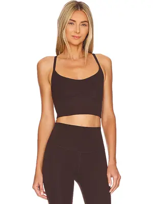 Varley Always Surrey Sports Bra In Brown - Coffee Bean