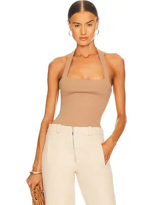 Superdown Halter Bodysuit - Nude