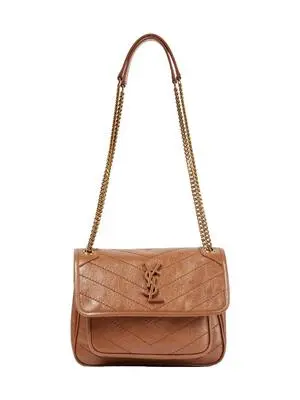 Saint Laurent Niki Baby Leather Shoulder Bag - Brown