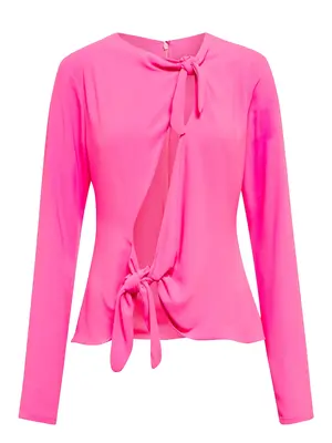 Attico Self-tie Cutout Top - Pink