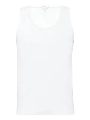 Bottega Veneta Ribbed-knit Cotton-blend Tank Top - White