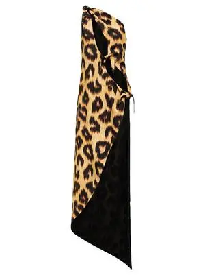 Attico Leopard-print Maxi Dress - Brown