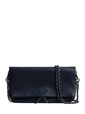 Zadig&Voltaire Rock Grained Leather Clutch - Ink