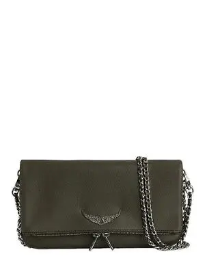 Zadig&Voltaire Rock Grained Leather Clutch - Record