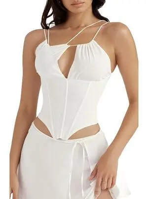 House Of Cb Strappy Corset Top - White