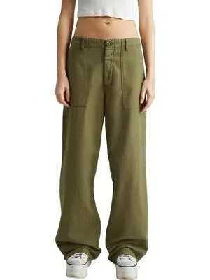 R13 Wide Leg Utility Pants - Olive