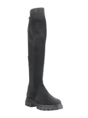 BOS. & CO. Fifth Waterproof Knee High Boot - Black Suede/stretch