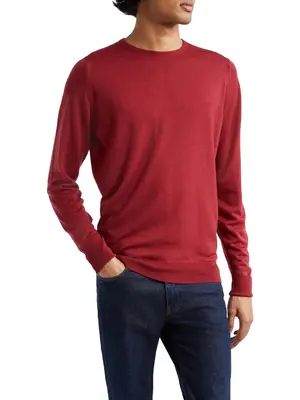 John Smedley John Smedley Marcus Crewneck Sweater Red Jasper
