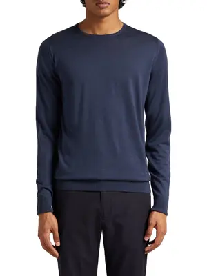John Smedley John Smedley Marcus Crewneck Sweater Smoke Blue