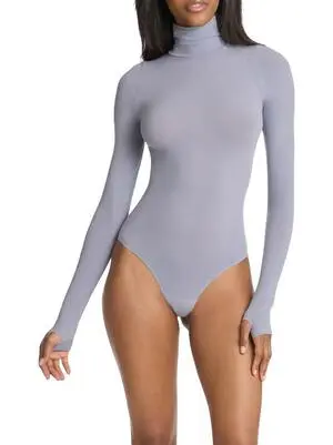 Commando Ballet Body Turtleneck Thong Bodysuit - Smoke