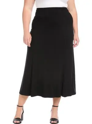 Karen Kane Jersey Midi Skirt - Black