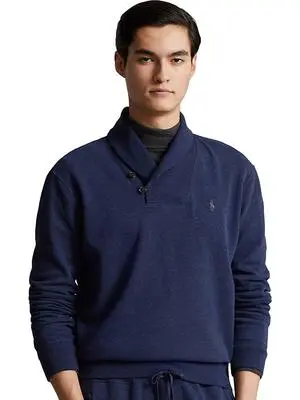 Ralph Lauren Jersey Shawl-Collar Pullover Spring Navy Heather