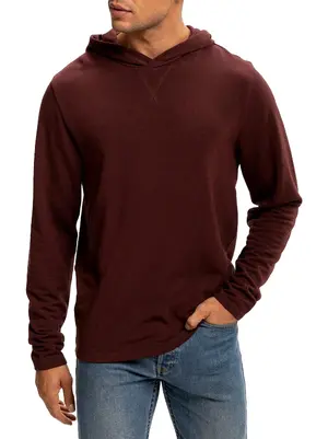 THREADS 4 THOUGHT Threads 4 Thought Dex Featherweight Pullover Hoodie Heather Royal Burgundy
