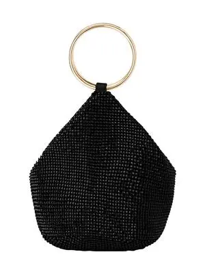 OLGA BERG Ellie Crystal Mesh Bag - Black