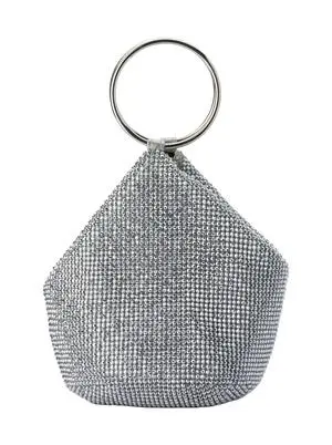 OLGA BERG Ellie Crystal Mesh Bag - Silver