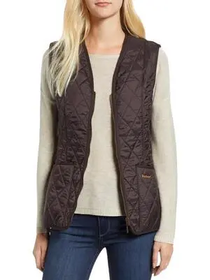 Barbour Betty Quilted Fleece Lined Vest - Brown