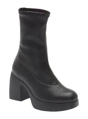 WONDERS Platform Stretch Bootie - Black