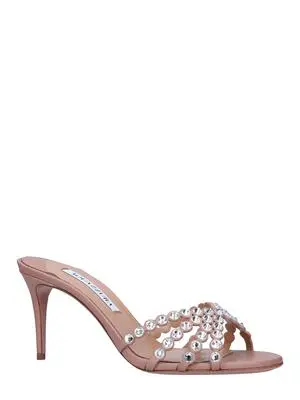 AQUAZZURA Tequila Embellished Mules 75 - Pink