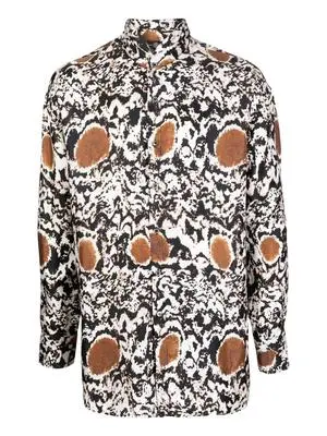 EDWARD CRUTCHLEY Abstract-pattern Long-sleeve Shirt - White