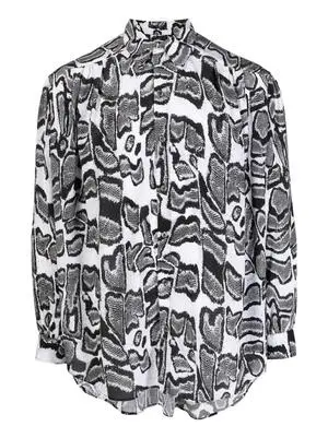 EDWARD CRUTCHLEY Abstract-pattern Long-sleeve Shirt - White