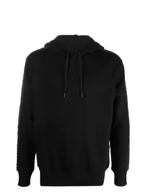 Versace Logo-tape Pullover Hoodie - Black