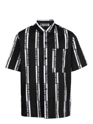 Versace Logo-print Short-sleeved Shirt - Black