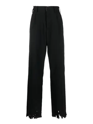 Marni Distressed Straight-leg Trousers - Black