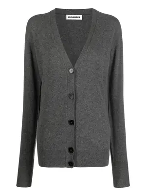 JIL SANDER Button-down Cashmere Cardigan - Grey