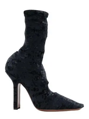 Vetements Crushed Velvet Sock Boots - Black