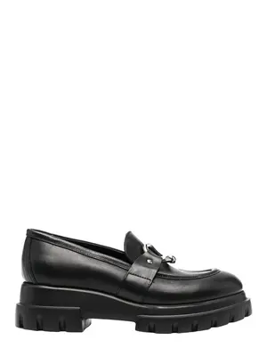 Agl Monique Leather Loafers - Black