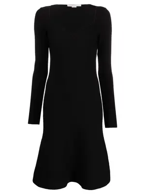 Stella McCartney Sweetheart-neck Flared Dress - Black