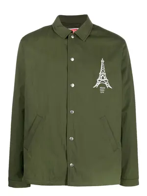 Kenzo Chest Logo-print Shirt Jacket - Green
