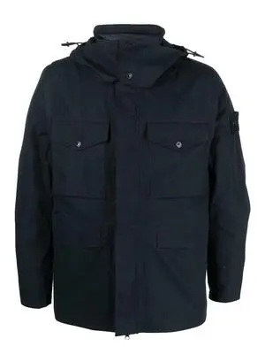 Stone Island Feather-down Hooded Jacket - Blue