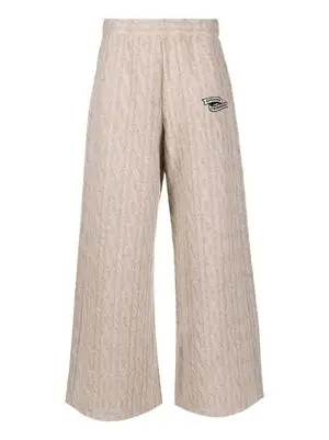 Opening Ceremony Logo-embroidered Cable-knit Trousers - Neutrals