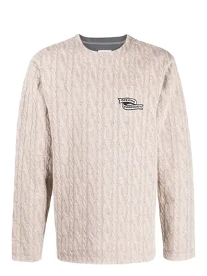 Opening Ceremony Embroidered-logo Cable-knit Jumper - Neutrals