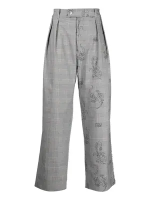 FENG CHEN WANG Plaid Trousers - Grey