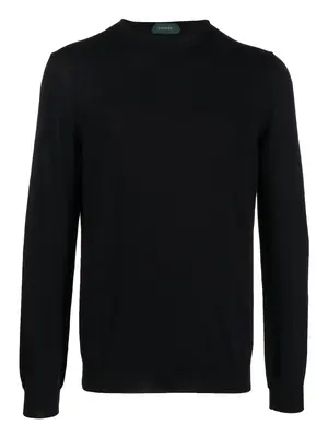ZANONE Crew-neck Long-sleeve Jumper - Black