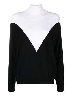Emporio Armani Two-tone Knitted Jumper - Black