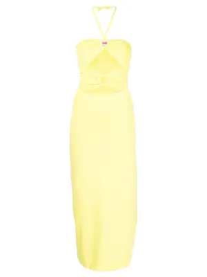 Solid & Striped The Ariana Halterneck Dress - Yellow