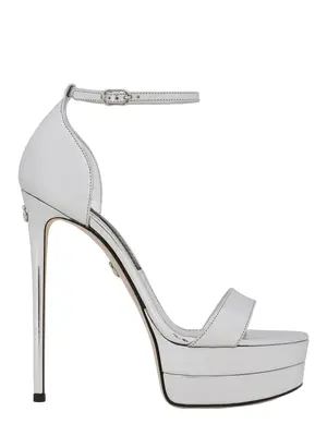 Dolce & Gabbana 145mm Mirror-effect Platform Sandals - Grey